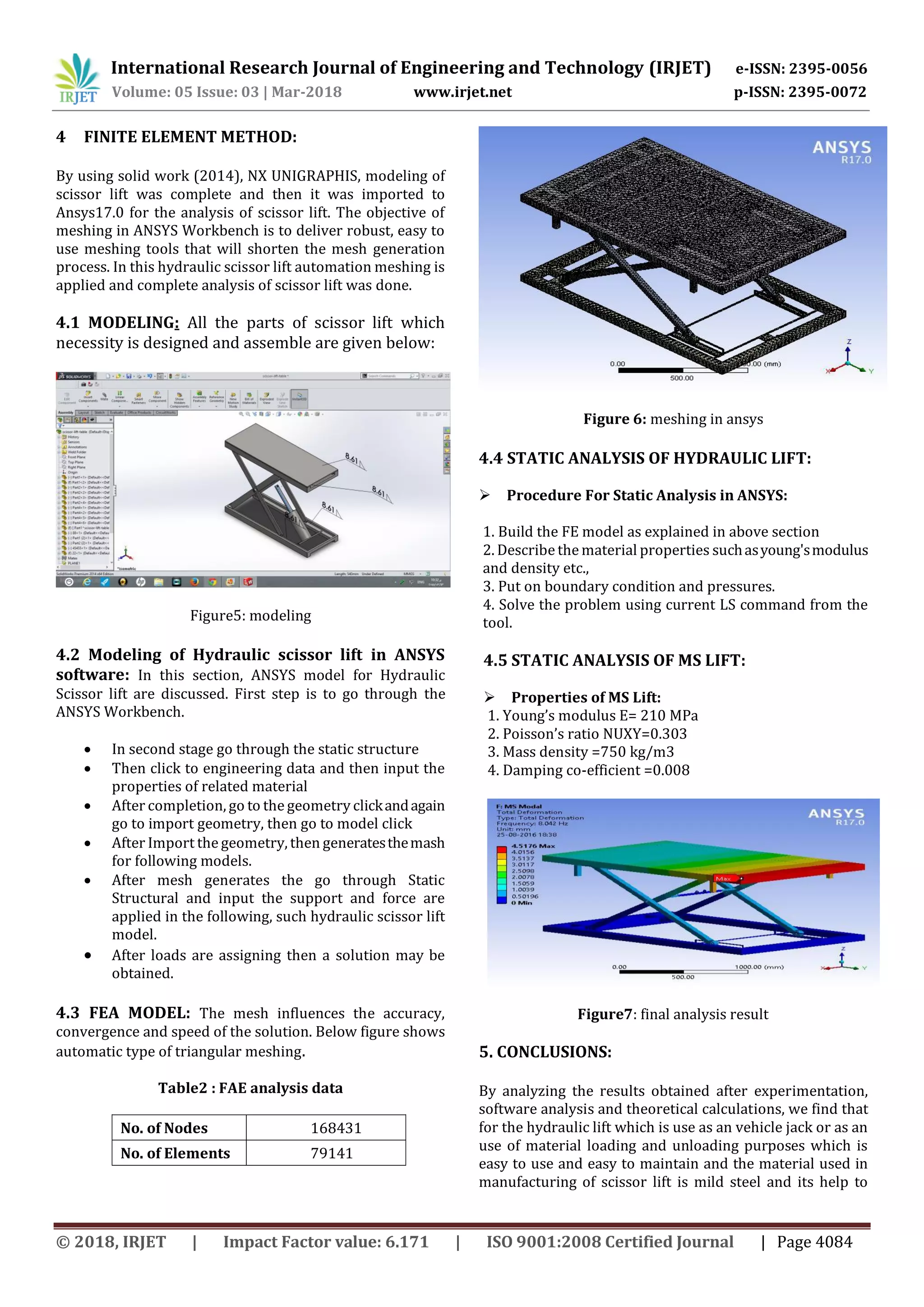 IRJET- Final Modeling and Prototype & Analysis of Hydraulic Scissor ...