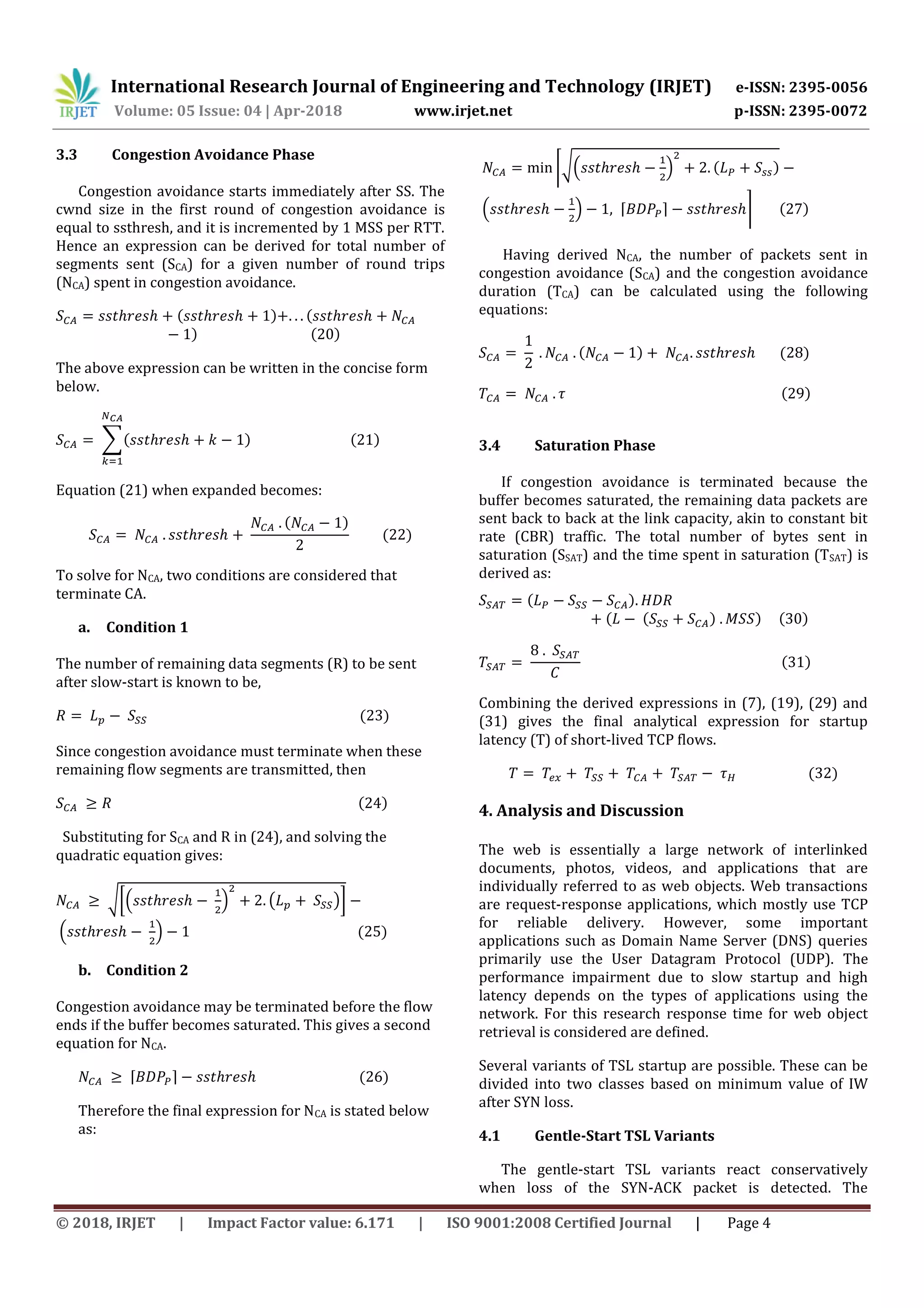 IRJET- Modeling a New Startup Algorithm for TCP New Reno | PDF