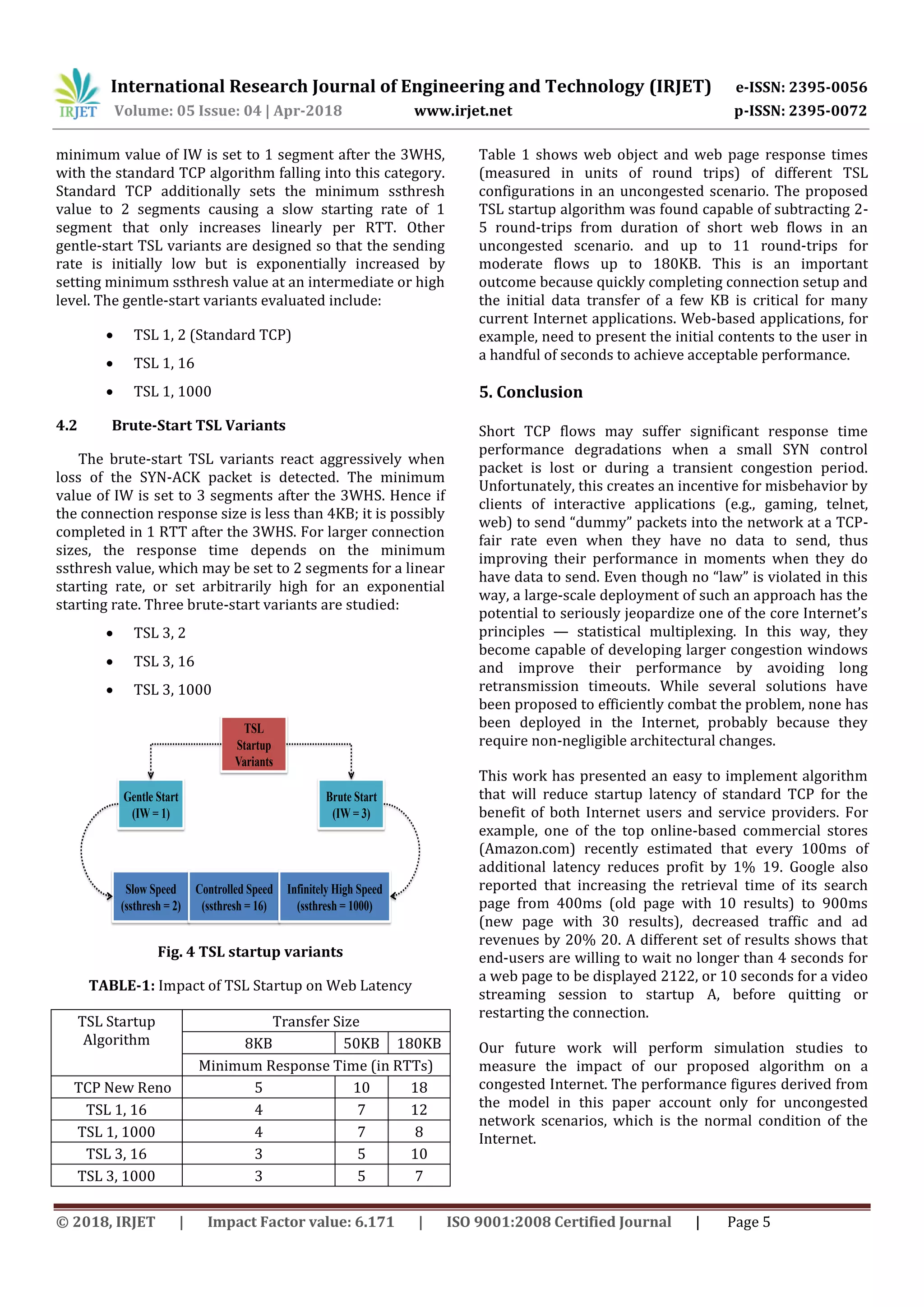 IRJET- Modeling a New Startup Algorithm for TCP New Reno | PDF