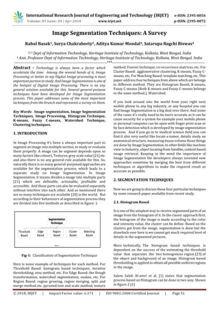 IRJET- Image Segmentation Techniques: A Survey | PDF