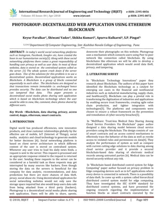 IRJET- Photogroup: Decentralized Web Application using Ethereum Blockchain | PDF