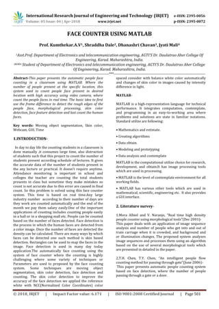 IRJET- Face Counter using Matlab | PDF