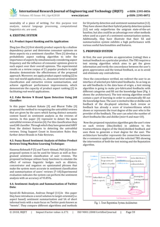 IRJET- Efficiently Analyzing and Detecting Fake Reviews | PDF | Computer Software and ...