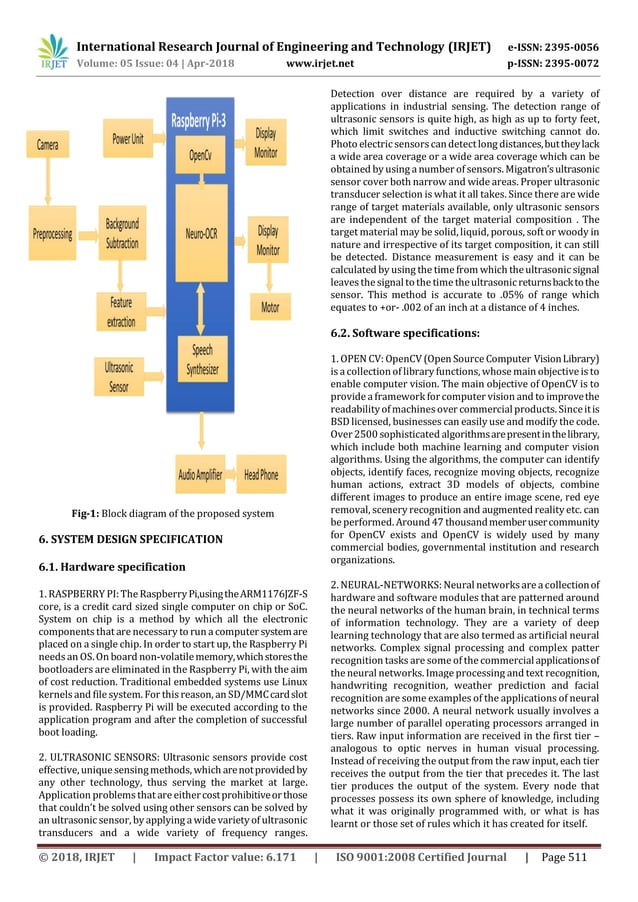 IRJET- Design and Development of Tesseract-OCR Based Assistive System ...