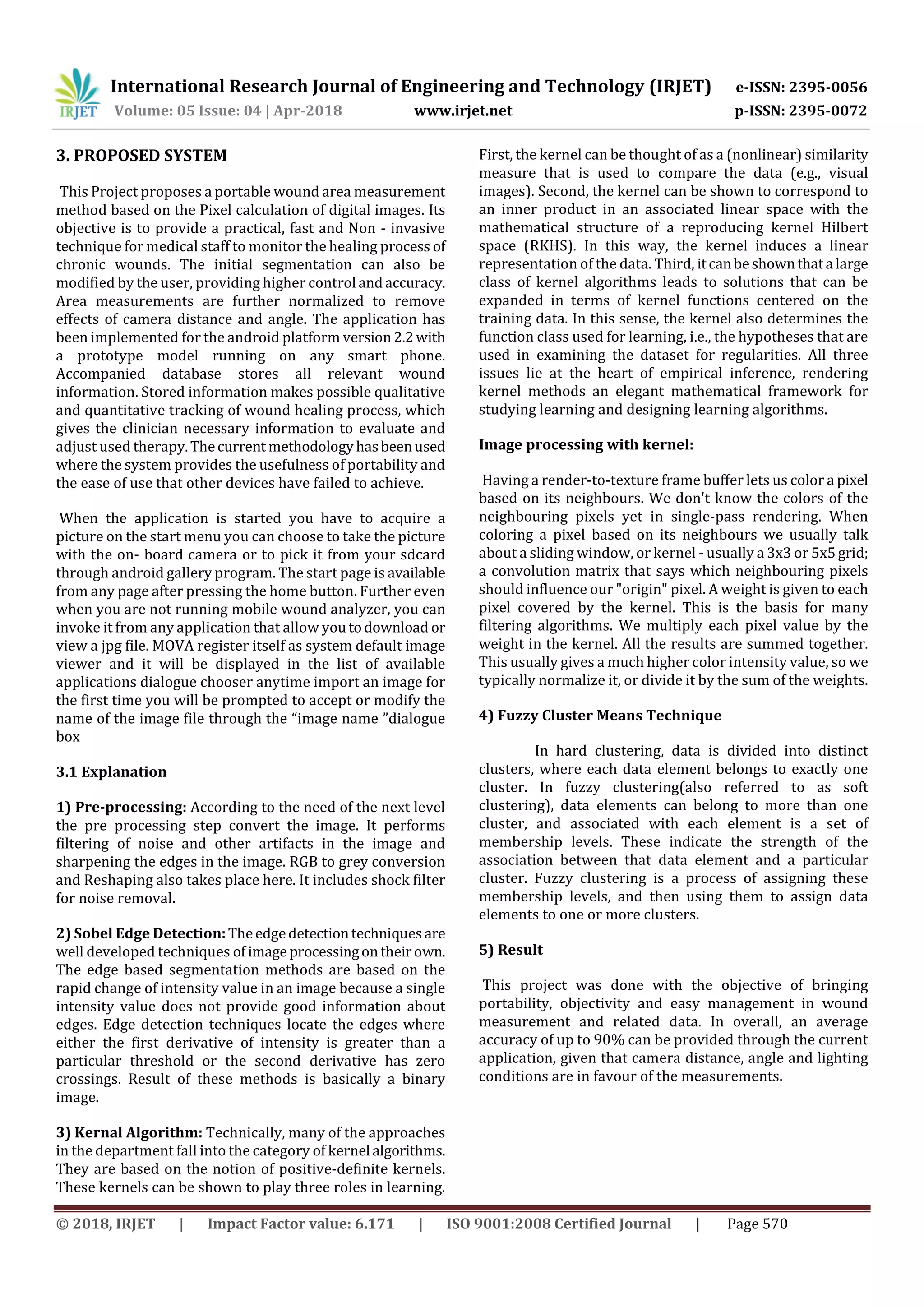 IRJET- Analysing Wound Area Measurement using Android App | PDF