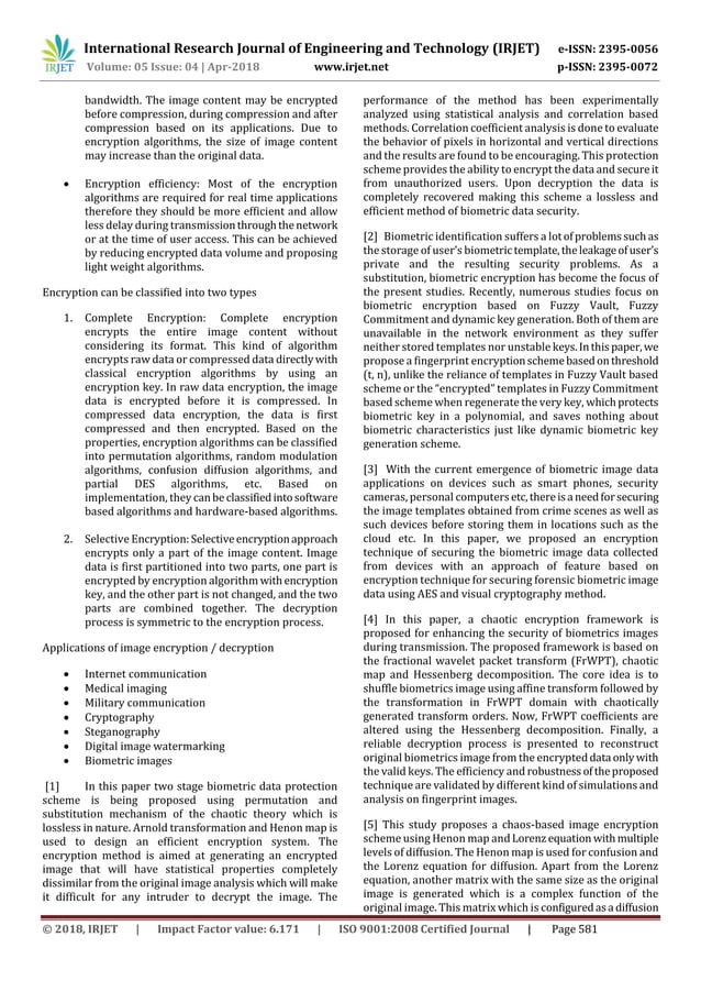 IRJET- Lossless Encryption Technique for Finger Biometric Images | PDF ...
