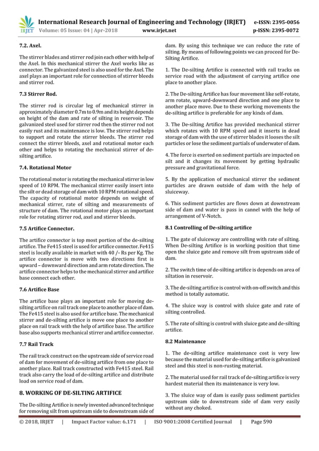 IRJET- De-Silting Artifice for Dams | PDF