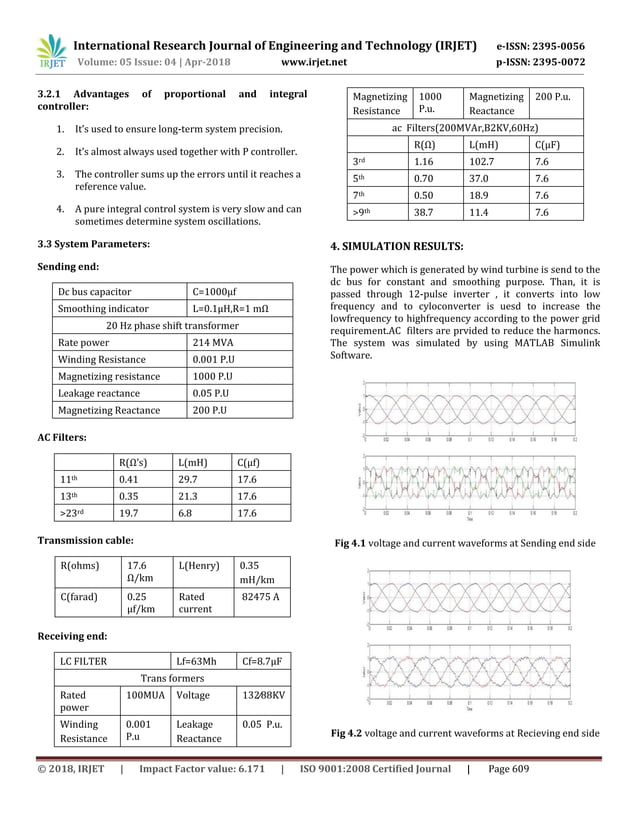 IRJET- Transmission of Ac Power from Offshore to Onshore by using Low ...