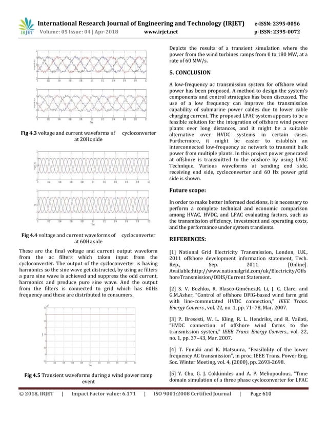 IRJET- Transmission of Ac Power from Offshore to Onshore by using Low ...