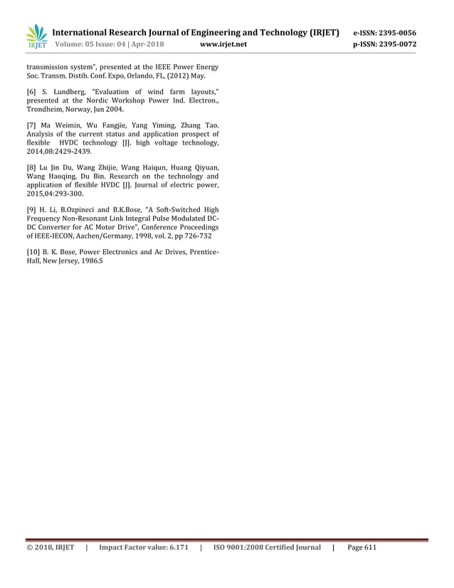 IRJET- Transmission of Ac Power from Offshore to Onshore by using Low ...