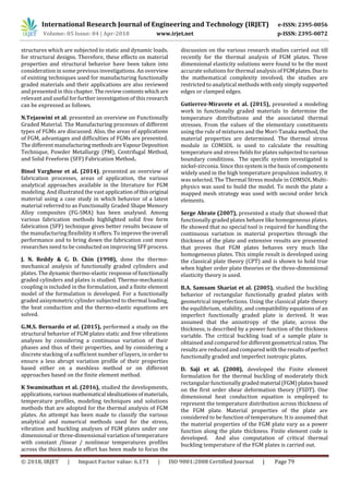 IRJET- A Review on Functionally Graded Plate | PDF