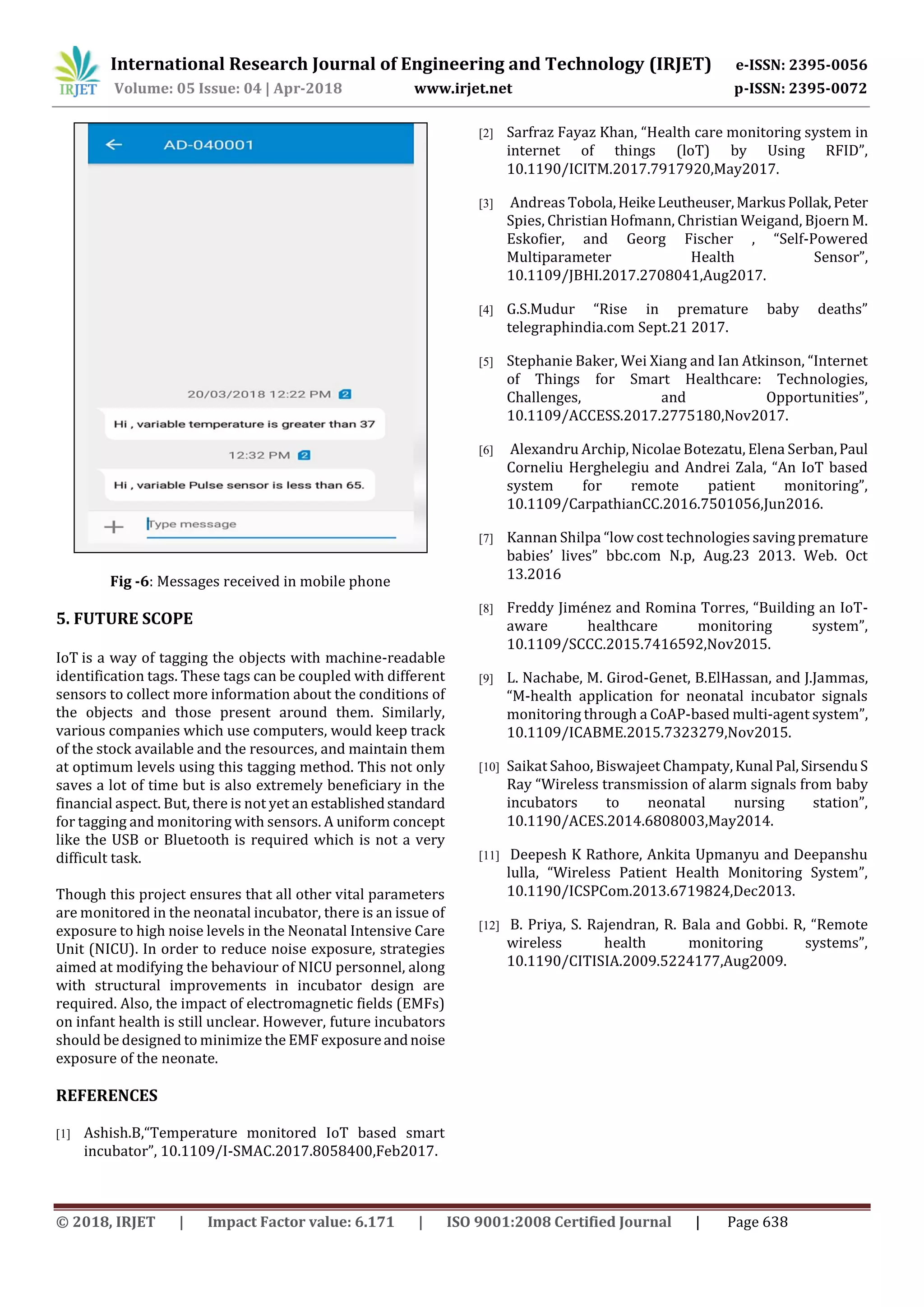 IRJET- Monitoring of Incubator using Iot | PDF | Internet of Things | Internet