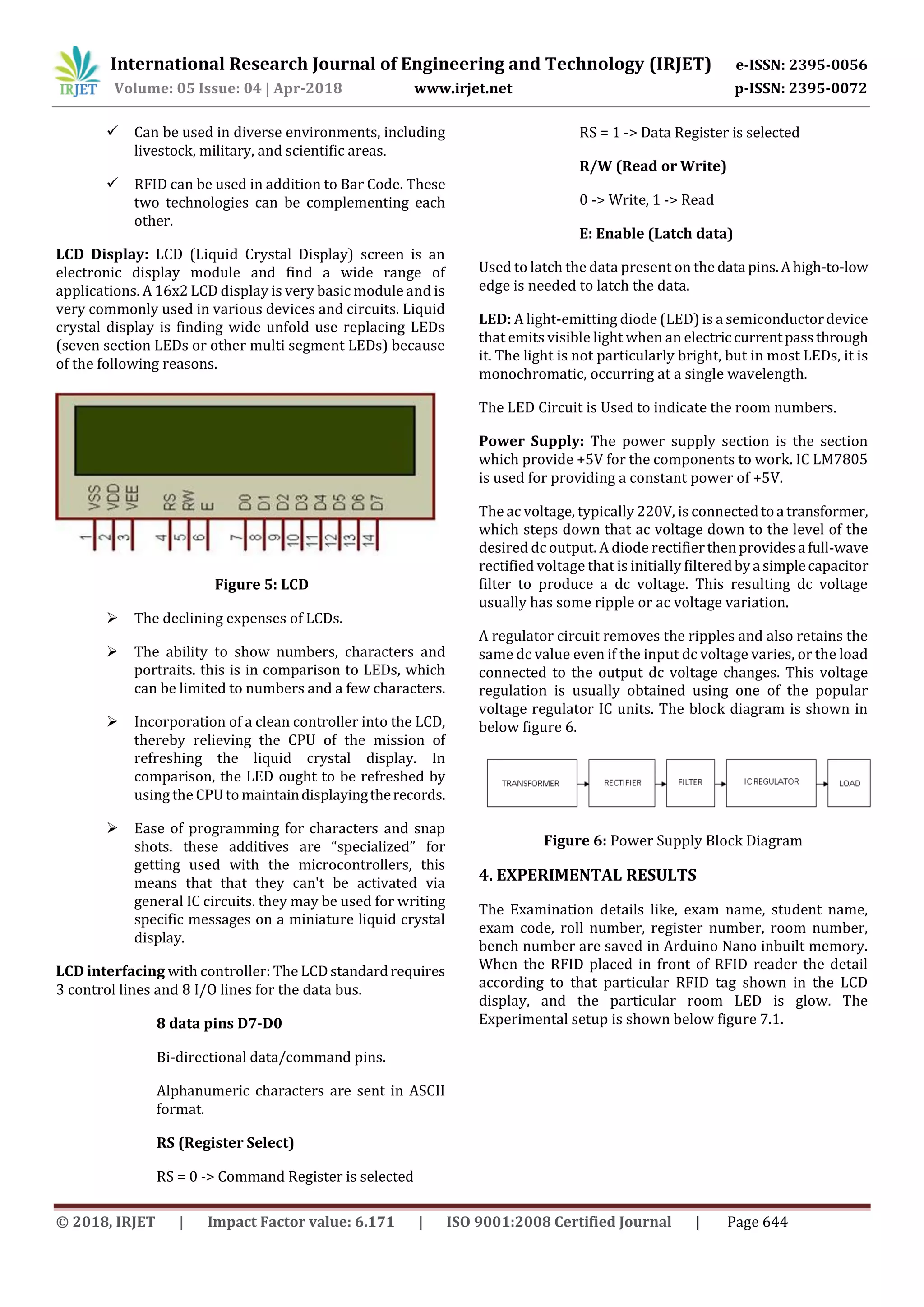 IRJET- Examination Room Guidance System using RFID and Arduino | PDF | Computing | Technology ...