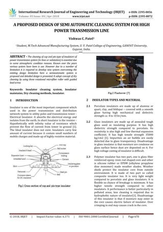 IRJET- A Proposed Design of Semi Automatic Cleaning System for High Power Transmission Line | PDF