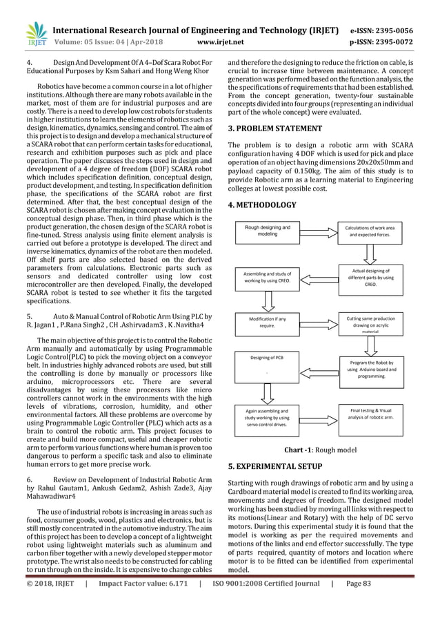 IRJET- Design, Manufacturing and Analysis of Robotic Arm with SCARA Configuration | PDF ...