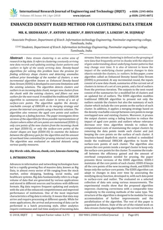 IRJET- Enhanced Density Based Method for Clustering Data Stream | PDF