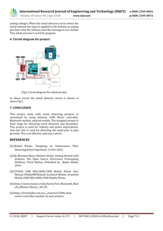 IRJET- Bluetooth Controlled Metal Detecting Robot with Message Alert | PDF