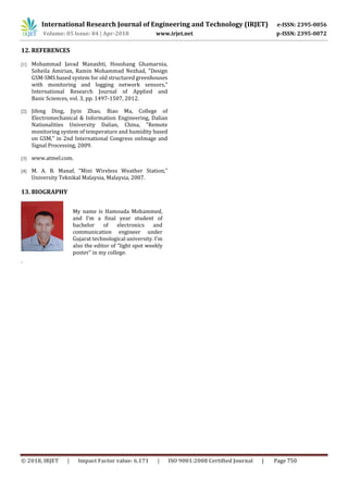 IRJET- Wireless Weather Monitoring System using Adruino DUE and GSM ...