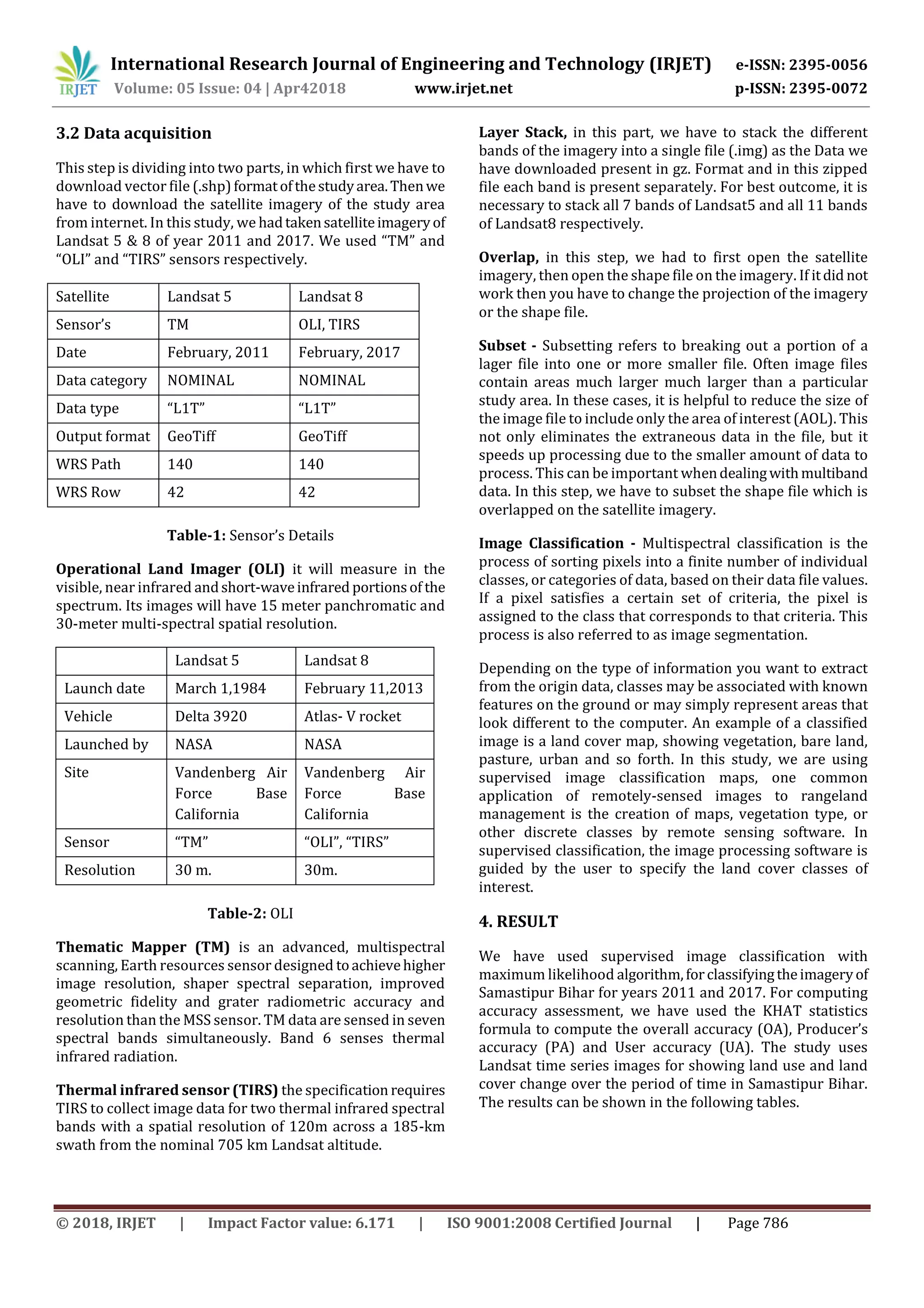IRJET- Change Detection and Prediction of Land Use and Land Cover | PDF