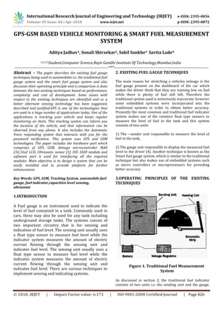 IRJET- Gps-Gsm Based Vehicle Monitoring & Smart Fuel Measurement System | PDF