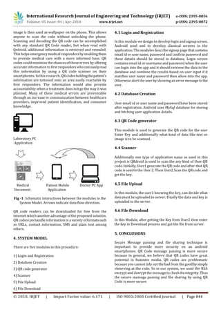 IRJET- Securing E-Medical Documents using QR Code | PDF