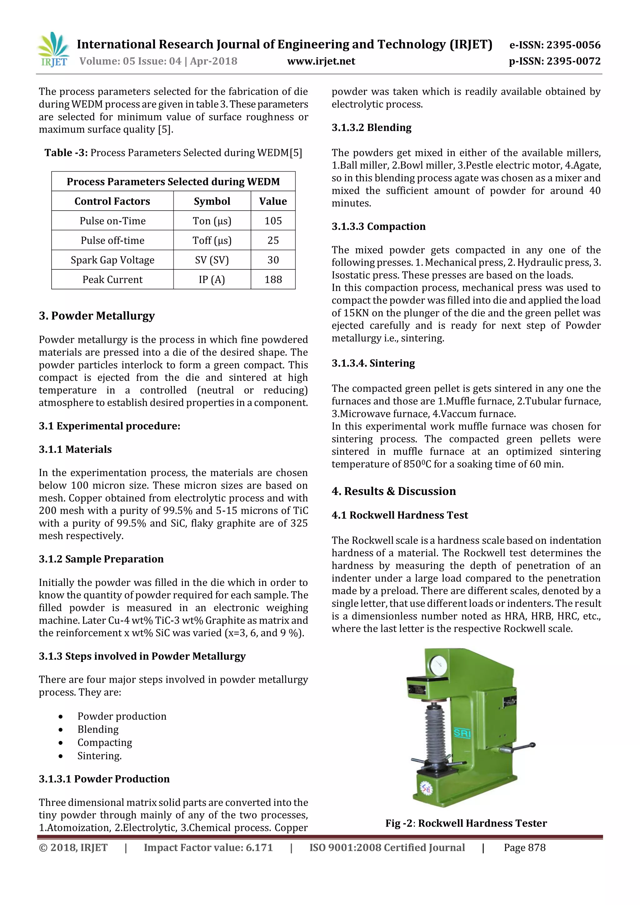 IRJET- Design, fabrication of Powder Compaction Die and Sintered ...