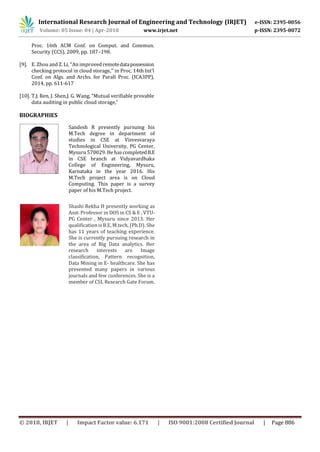 IRJET- A Survey on Remote Data Possession Verification Protocol in Cloud Storage | PDF