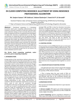 IRJET- In Cloud Computing Resource Allotment by using Resource Provisioning Algorithm | PDF