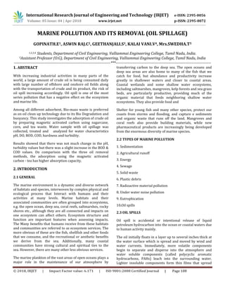 IRJET- Marine Pollution and its Removal (Oil Spillage) | PDF ...