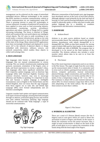 IRJET- A Review on Iot Based Sign Language Conversion | PDF | Wearable Technology | Consumer ...