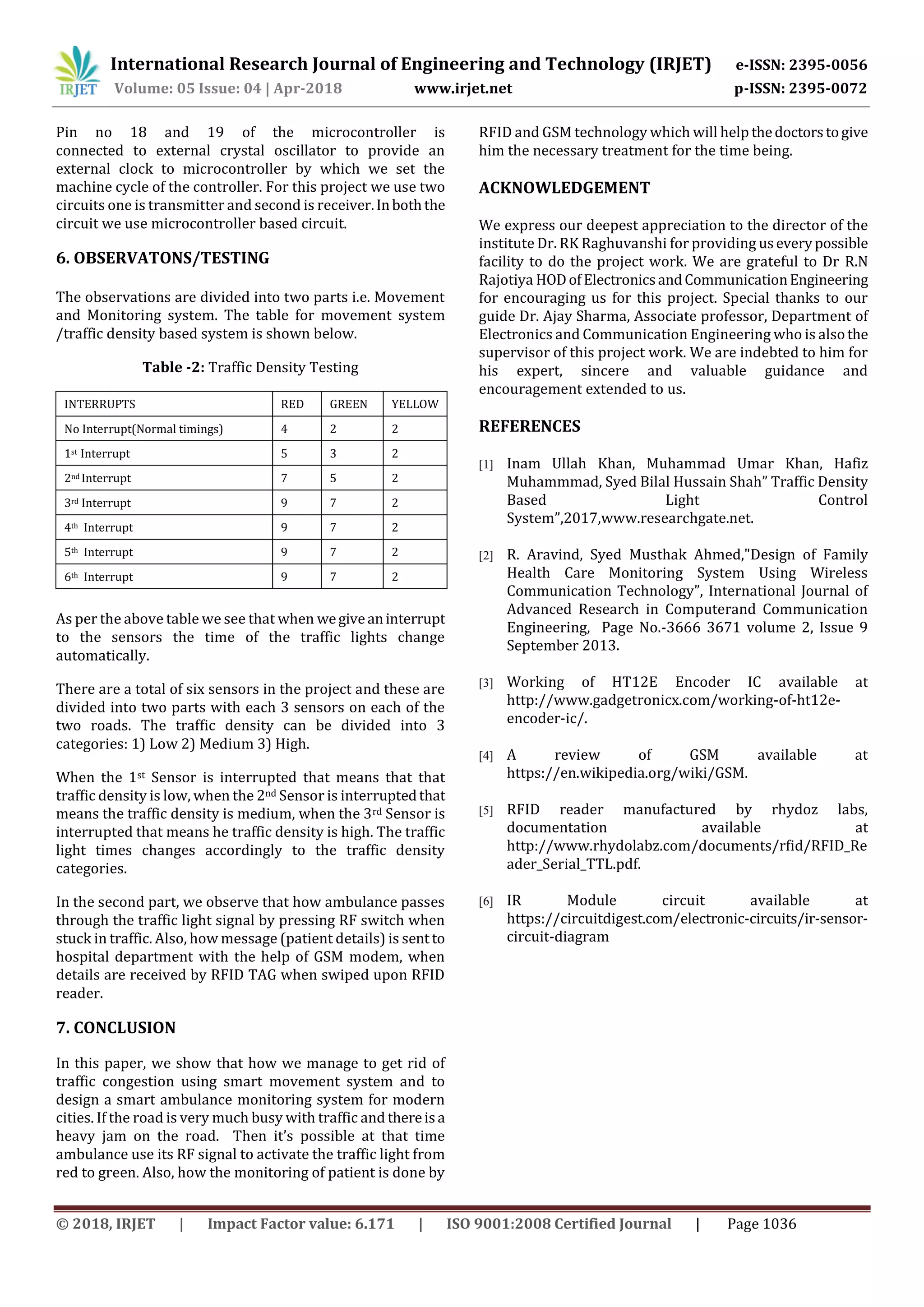 IRJET- Smart Ambulance Movement and Monitoring System using GSM and RFID Technology | PDF