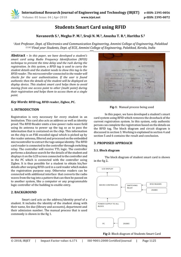 IRJET- Students Smart Card using RFID | PDF