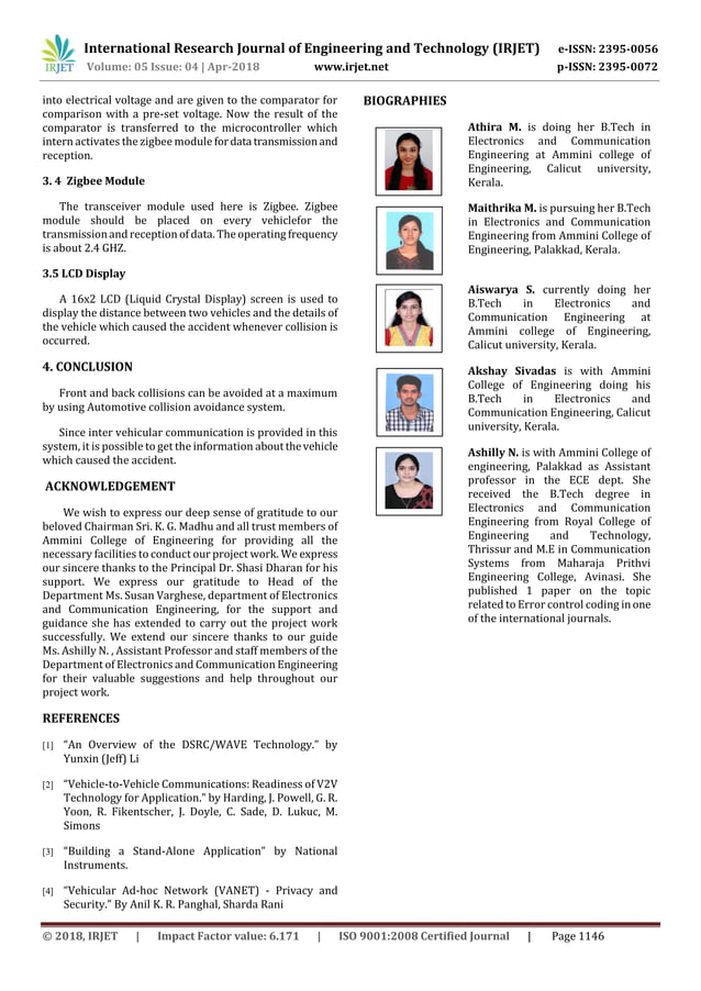 IRJET- Automotive Collision Avoidance System | PDF