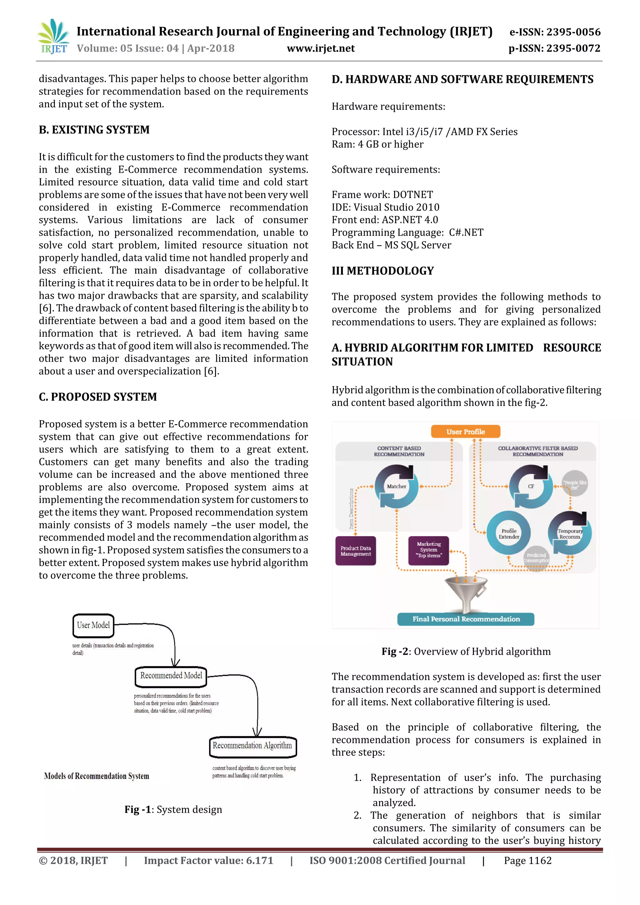 IRJET- E-Commerce Recommendation System: Problems and Solutions | PDF | Internet | Computing