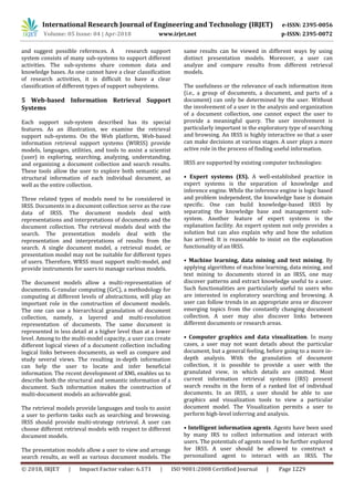 IRJET- Characteristics of Research Process and Methods for Web-Based Research Support Systems | PDF
