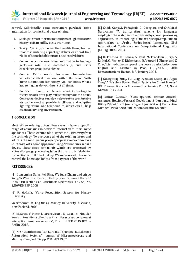 IRJET- Smart Home Automated Control and Automatic Doorbell Alert using Android (Google Assistnat ...