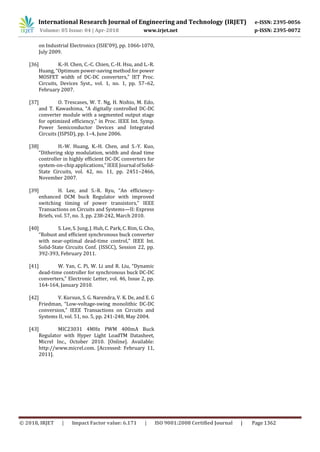 IRJET- Methods for Improved Efficiency in DC-DC Buck Converter | PDF