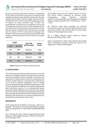 IRJET- Reactive Power Management using TSC-TCR | PDF