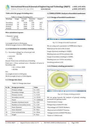 IRJET- Analysis and Design of Toroidal Transformer | PDF | Physics ...