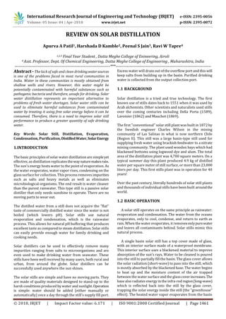 IRJET- Review on Solar Distillation | PDF