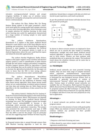 IRJET- A Review on Machine Learning Algorithm Used for Crop Monitoring System in Agriculture | PDF