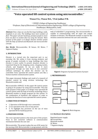 IRJET- Voice Operated Lift Control System using Microcontroller | PDF