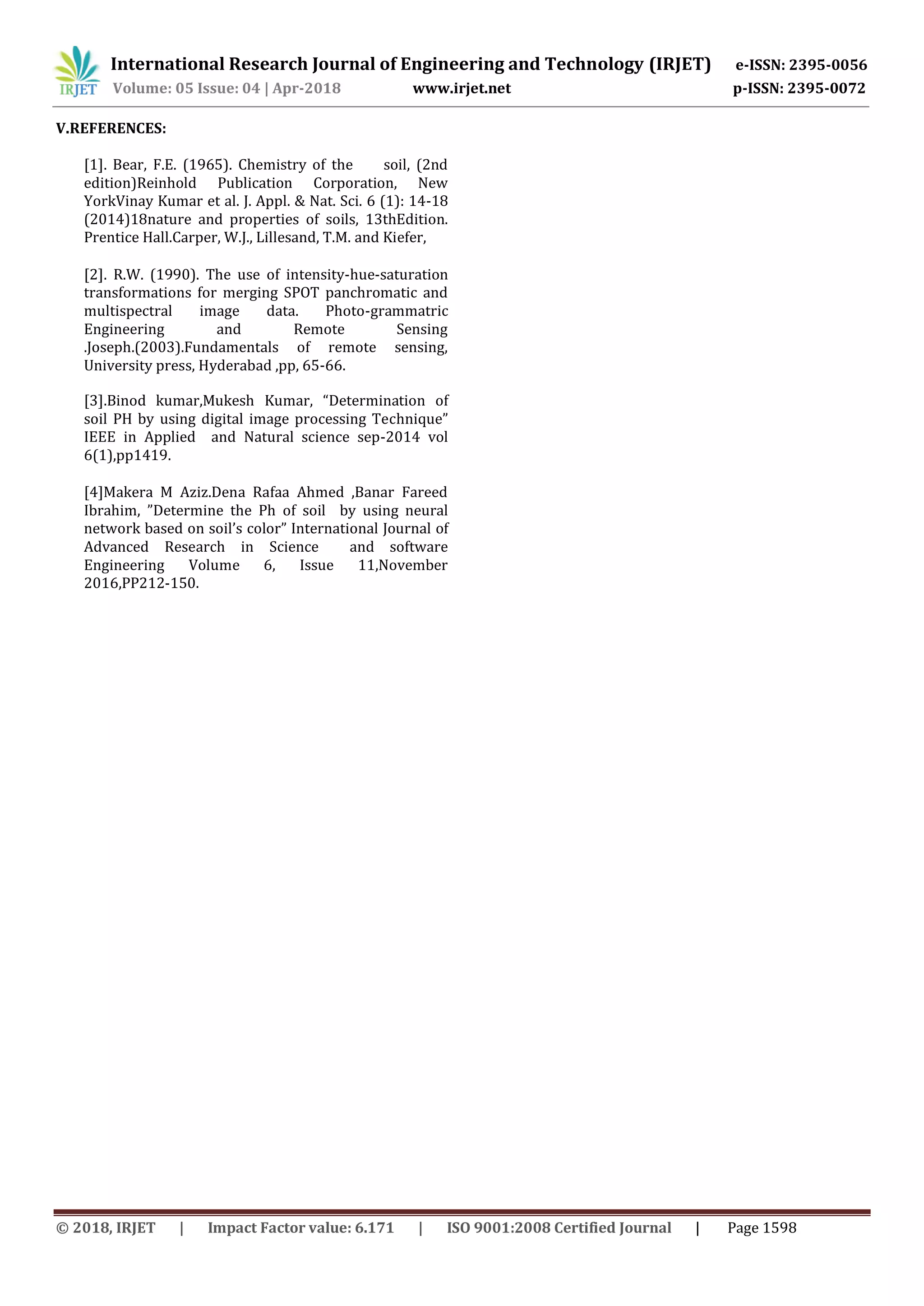 IRJET- Soil Nutrients Analysis Using Colour Image Processing | PDF