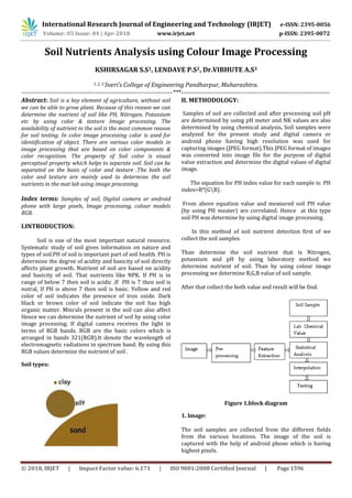 IRJET- Soil Nutrients Analysis Using Colour Image Processing | PDF