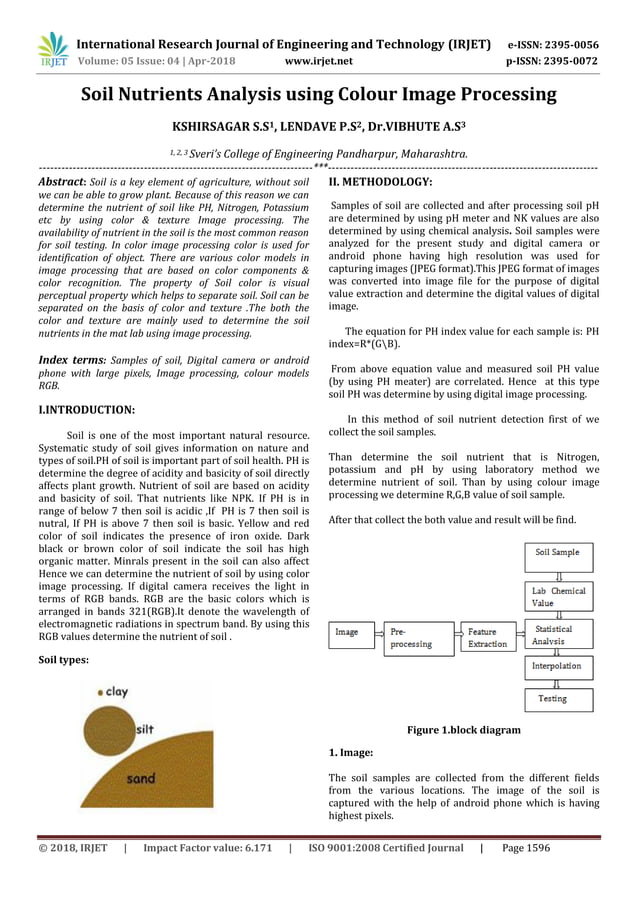 IRJET- Soil Nutrients Analysis Using Colour Image Processing | PDF | Agriculture | Industries