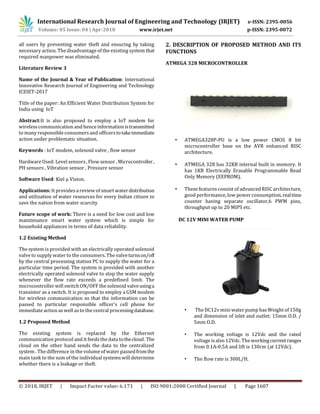 IRJET- Automated Water Conservation and Theft Detection using IOT | PDF