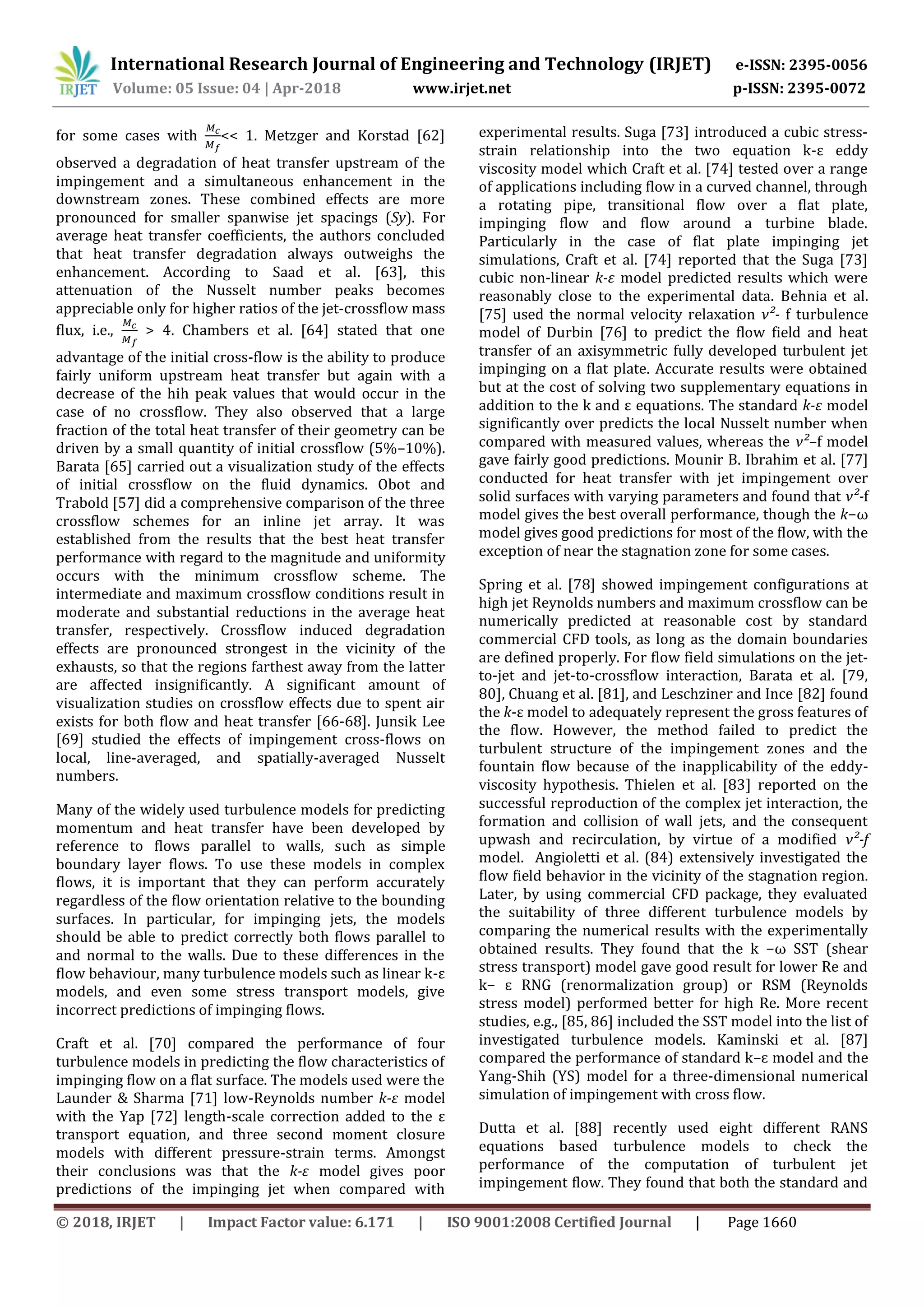 IRJET- Study of Jet Impingement Heat Transfer | PDF