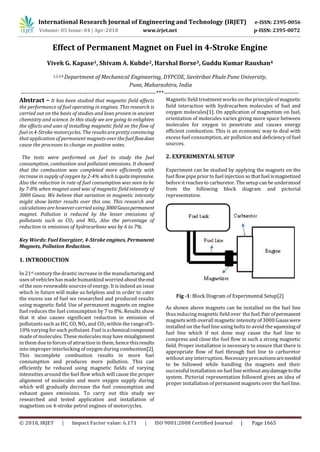 IRJET- Effect of Permanent Magnet on Fuel in 4-Stroke Engine | PDF ...