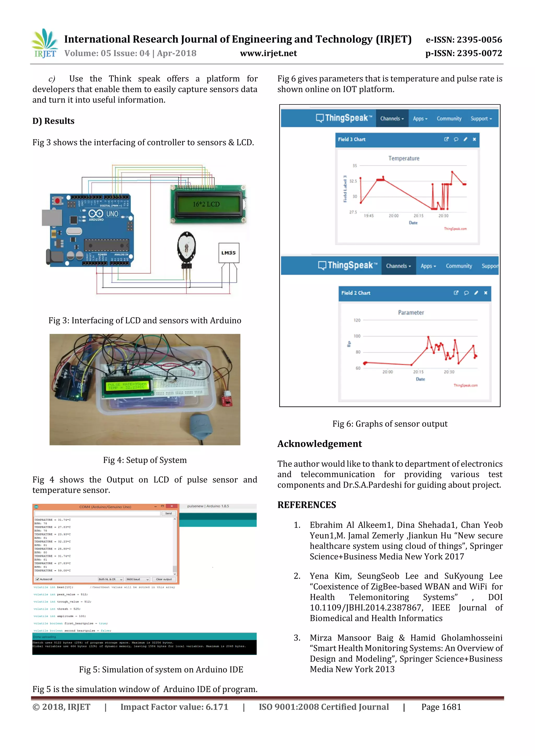 IRJET- Health Monitoring system using IoT | PDF