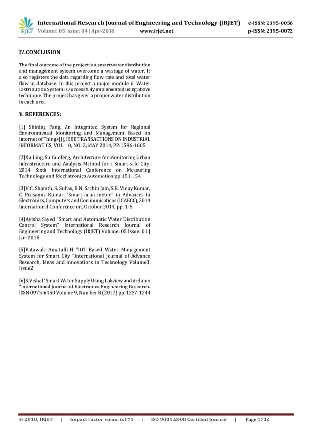 IRJET- Smart Water Distribution Management System | PDF